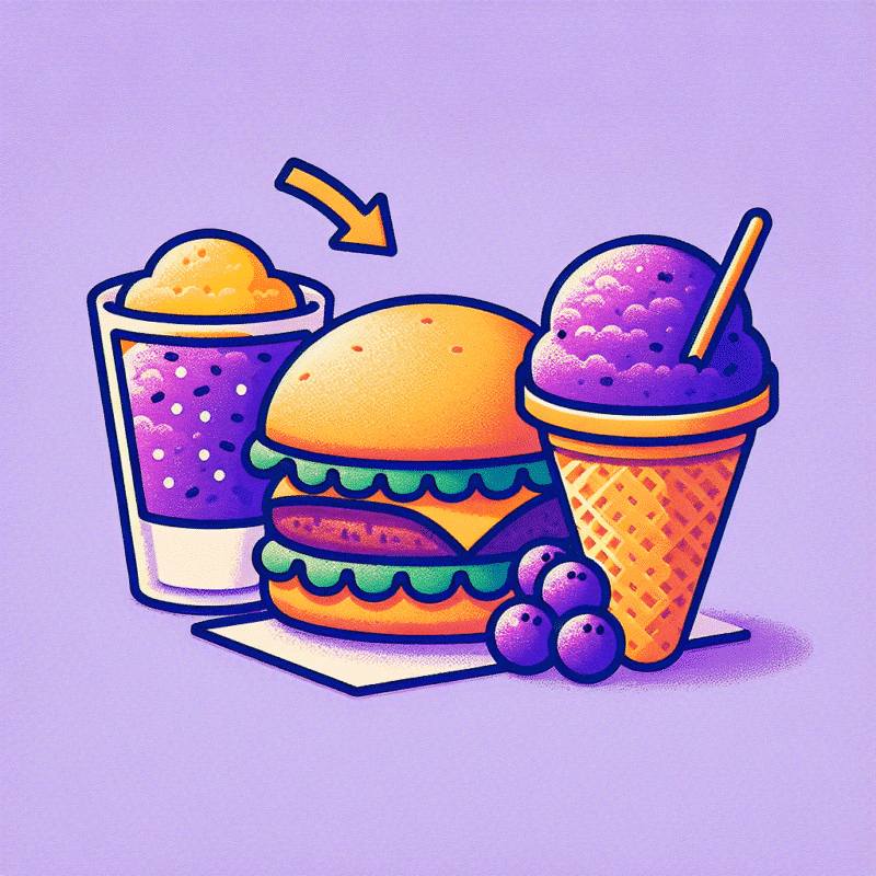 What is a burger and a grape snow cone mean - Fromages Charlevoix